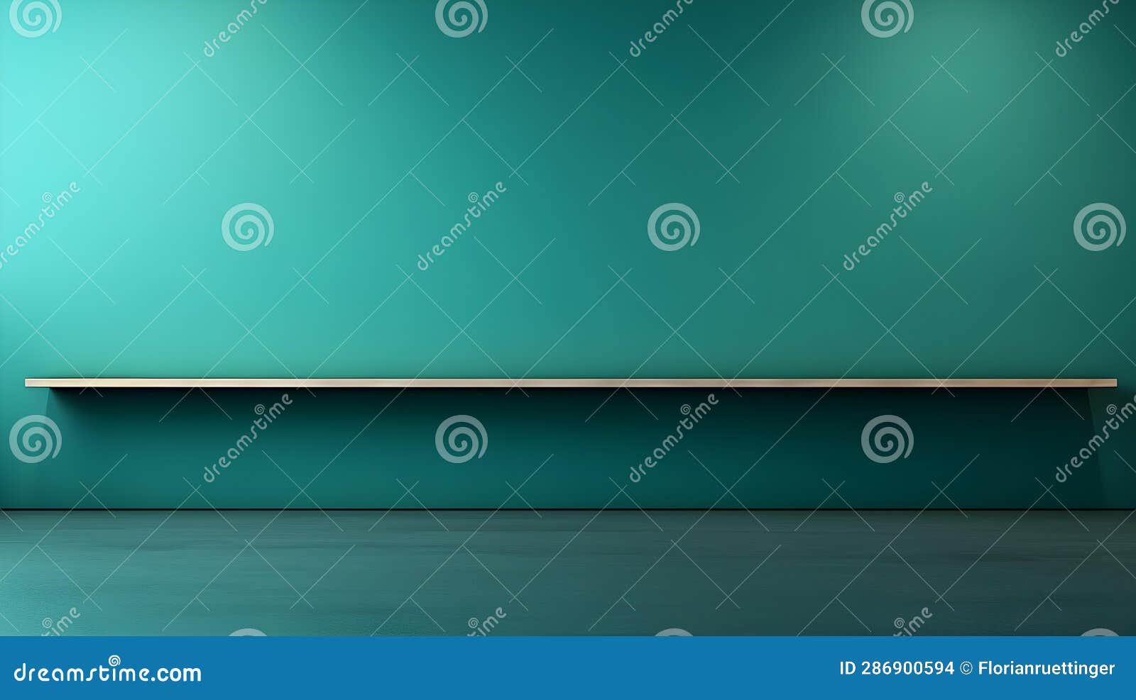 Cyan Wall with Beautiful Lighting. Elegant Minimalist Background for ...