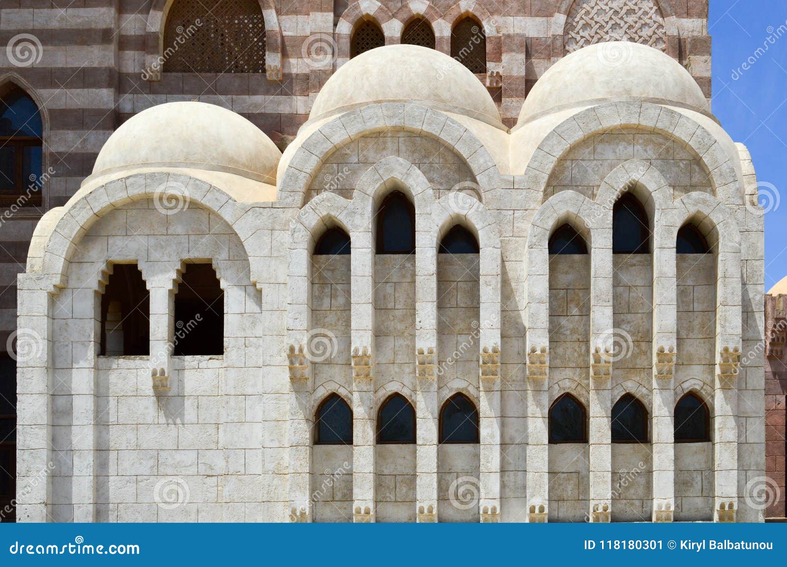 Wall With A Beautiful Texture Of A Muslim Islamic Arab Mosque Made Of ...