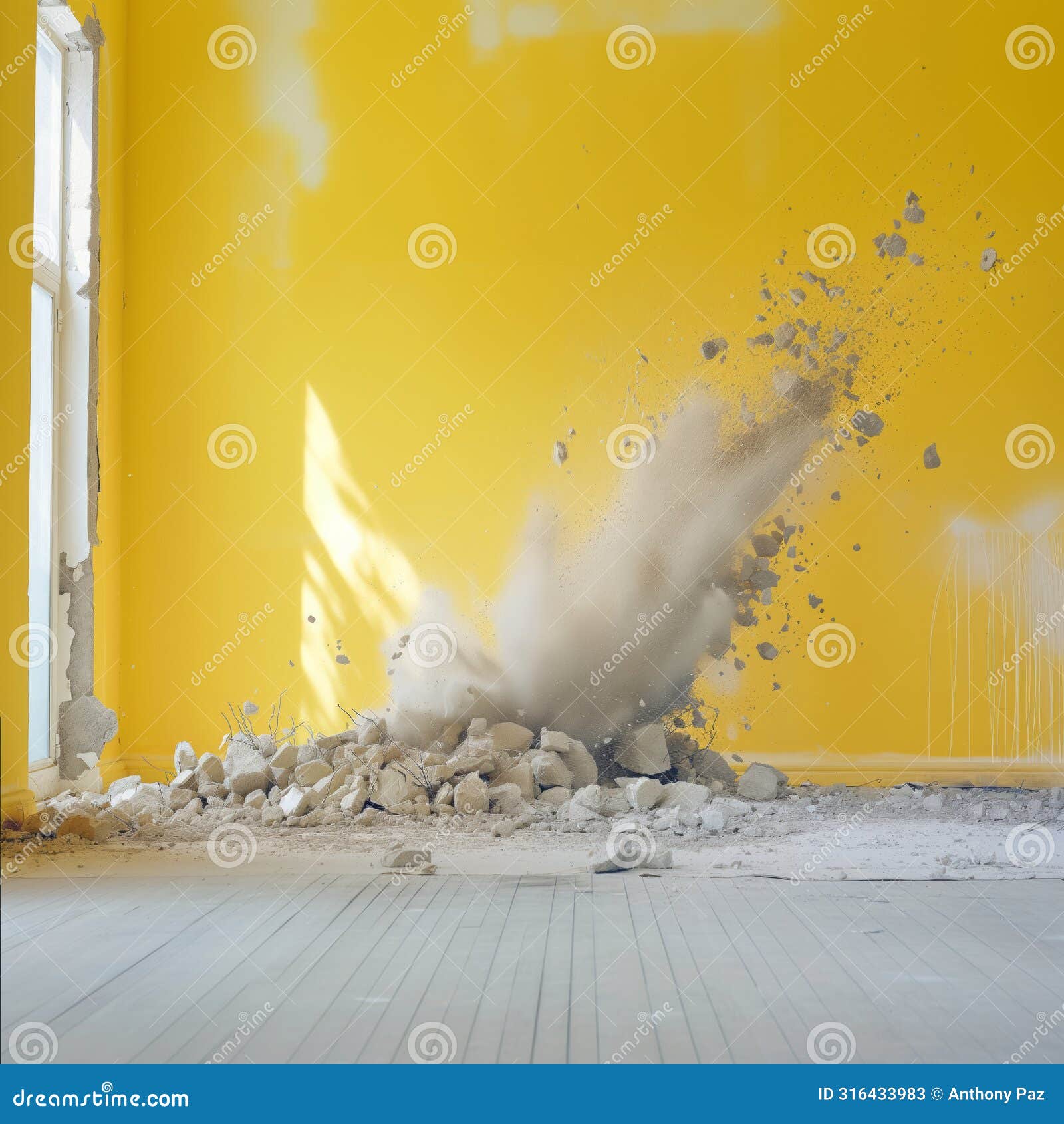 A Wall Being Knocked Down To Create an Open Floor Plan. Generative AI ...