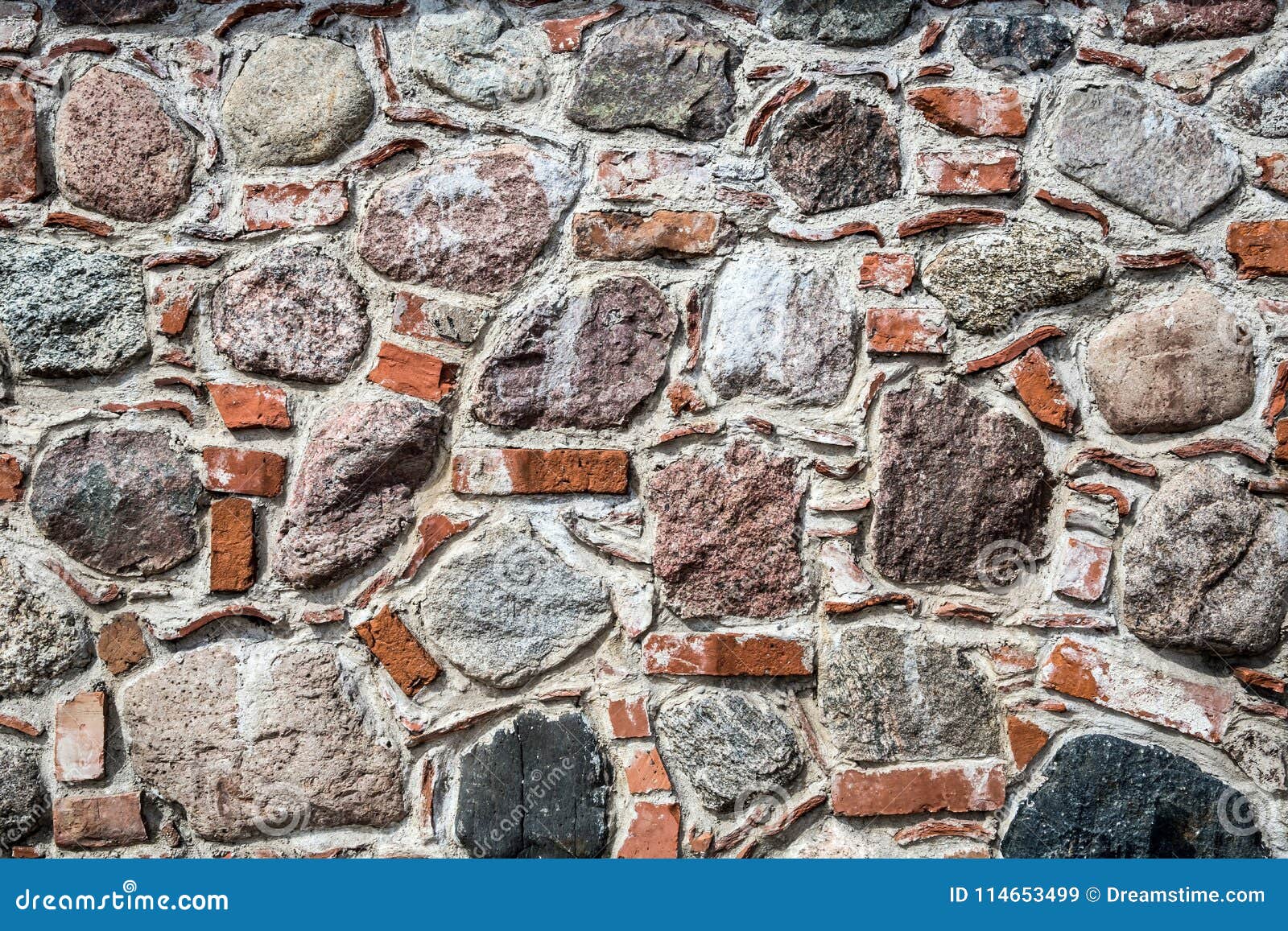 Wall of Big Stones and Broken Bricks Stock Image - Image of abstract ...