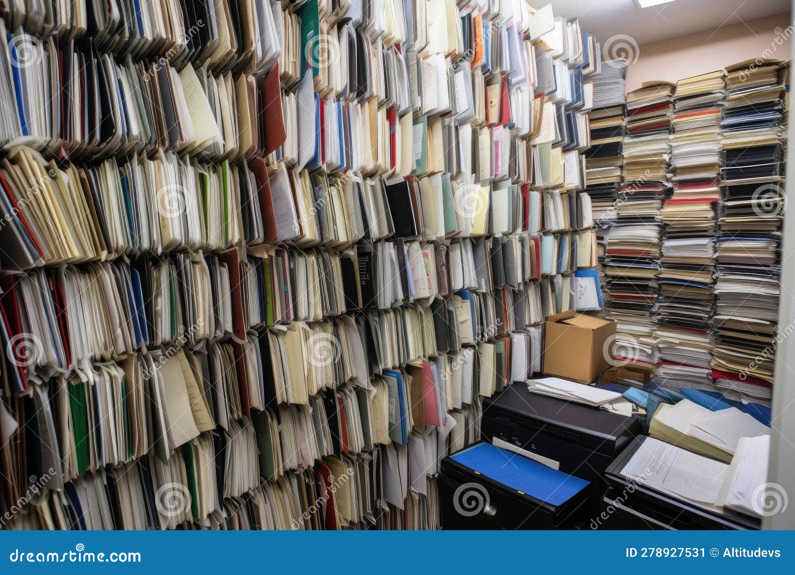 Wall of Binders, Each Filled with Different Documents and Information ...