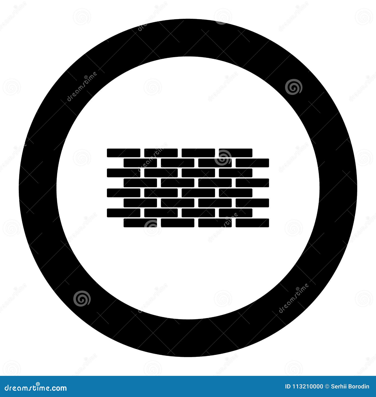 Wall the Black Color Icon in Circle or Round Stock Vector ...
