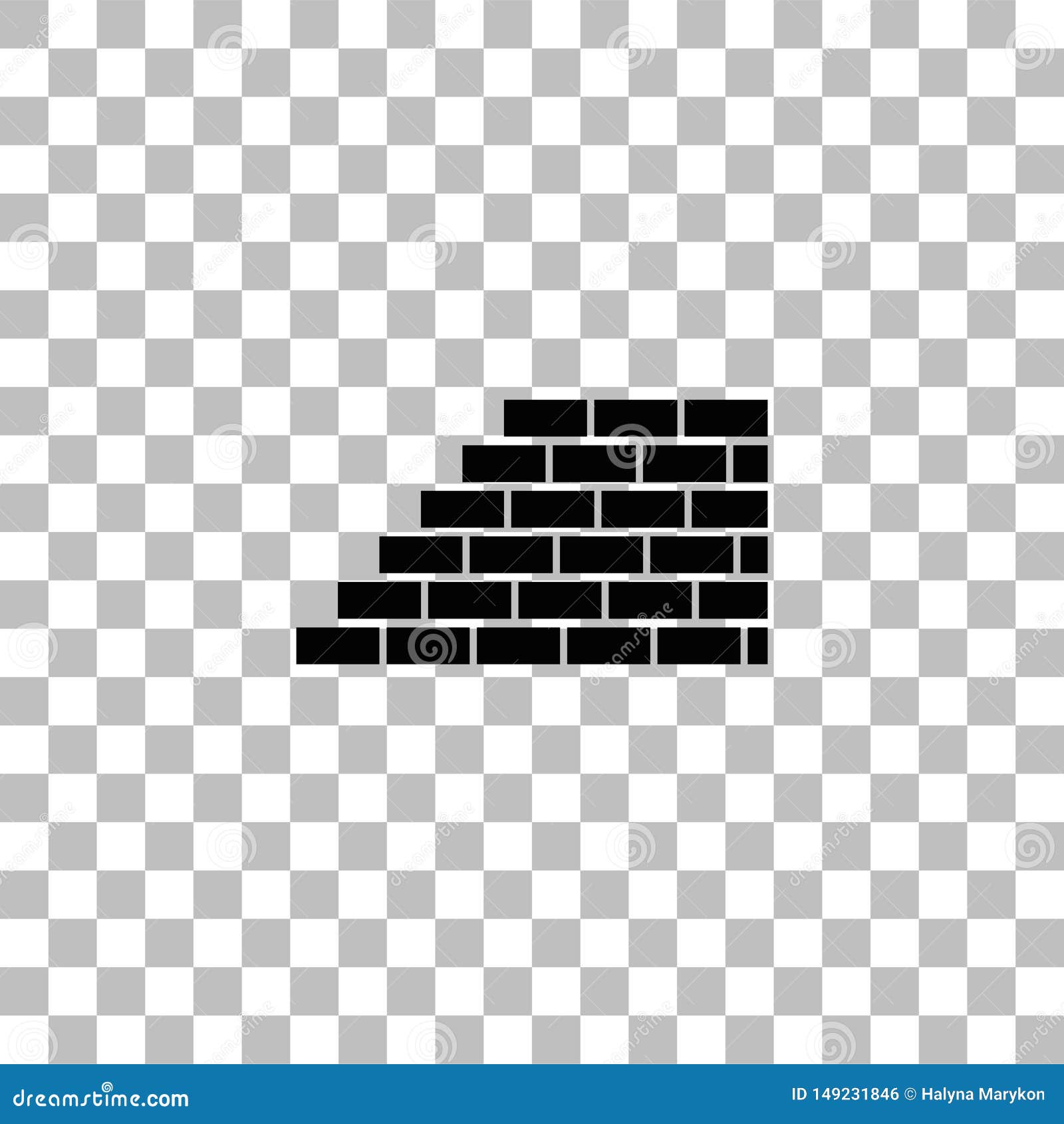 Wall icon flat stock vector. Illustration of brick, object - 149231846