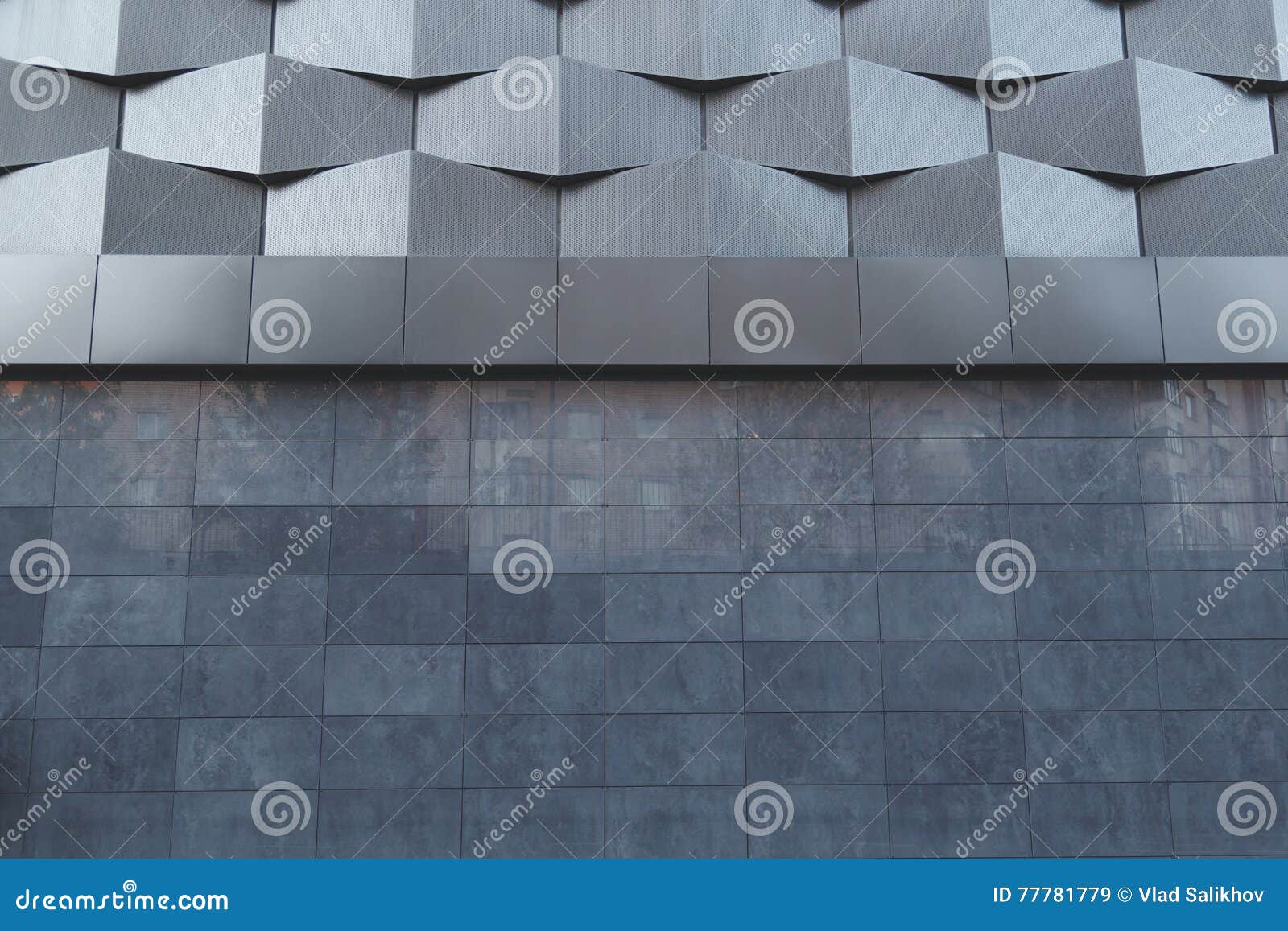 Wall of Black Metal Futuristic New Building. Abstract Architectural ...
