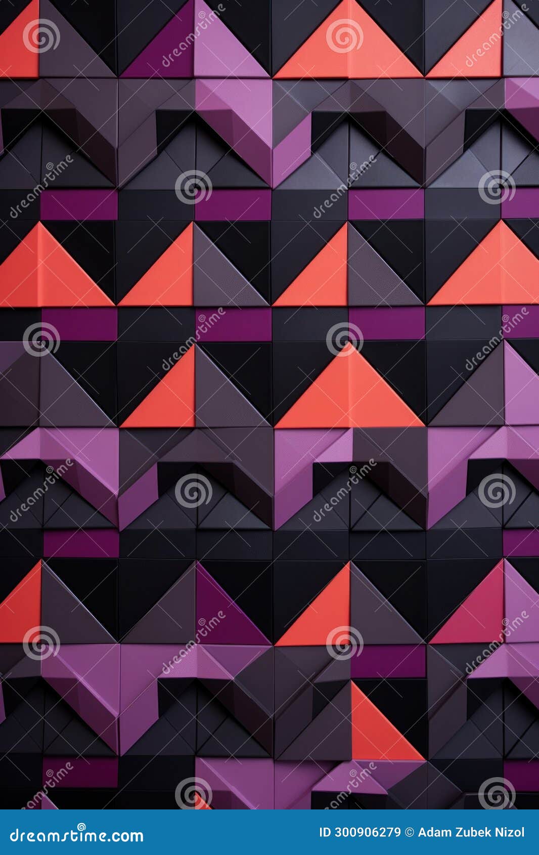 A Wall of Black and Orange Triangles Stock Illustration - Illustration ...