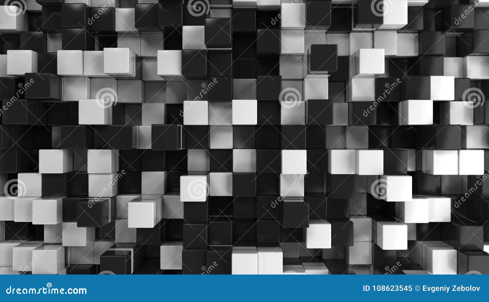 Wall of Black and White Cubes Stock Illustration - Illustration of ...