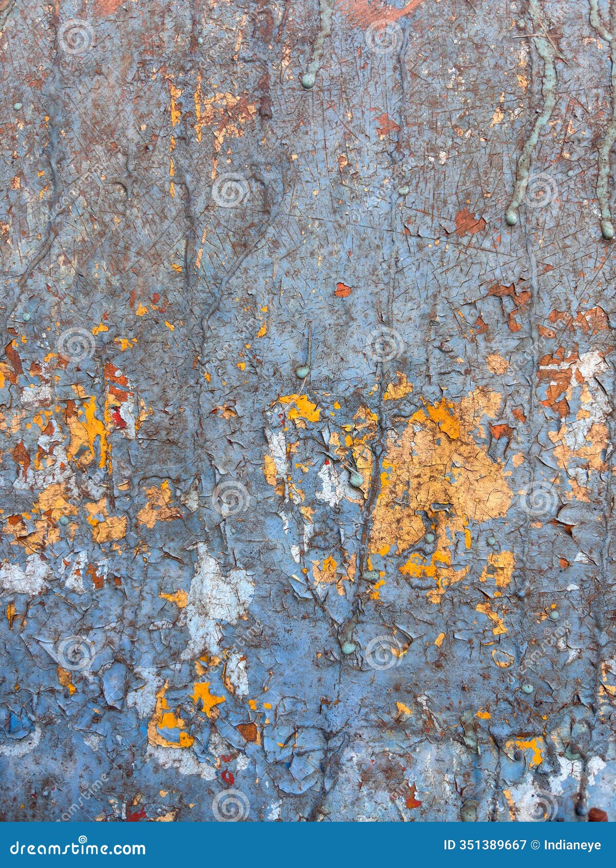 A Wall with a Blue and Yellow Paint Splatter Stock Image - Image of ...