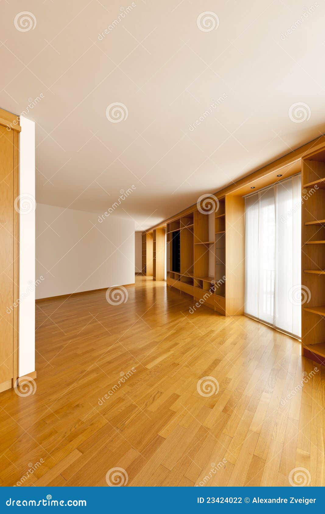 Wall Bookcase in Empty Room Stock Photo - Image of space, design: 23424022