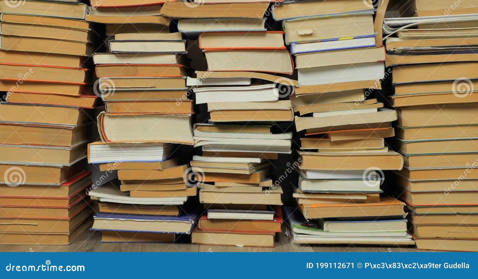 Wall of books in a pile stock video. Video of lore, bookshop - 199112671