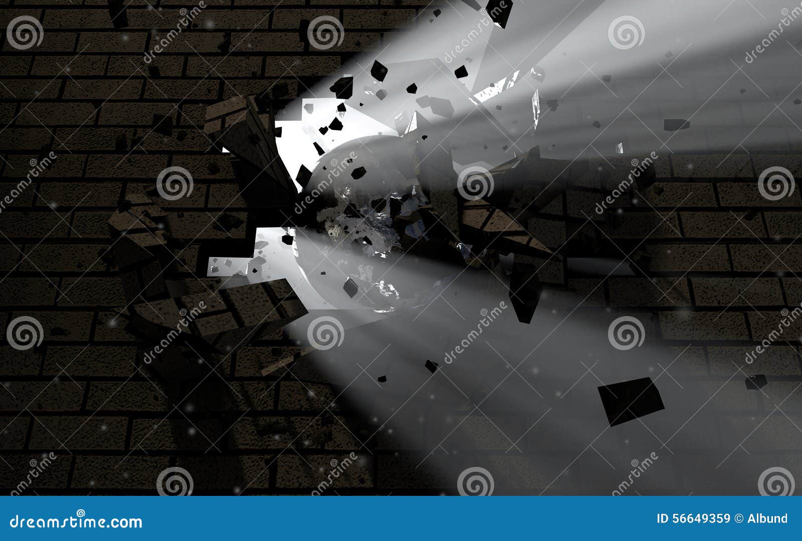Wall Break through and Light Stock Image - Image of break, architecture ...