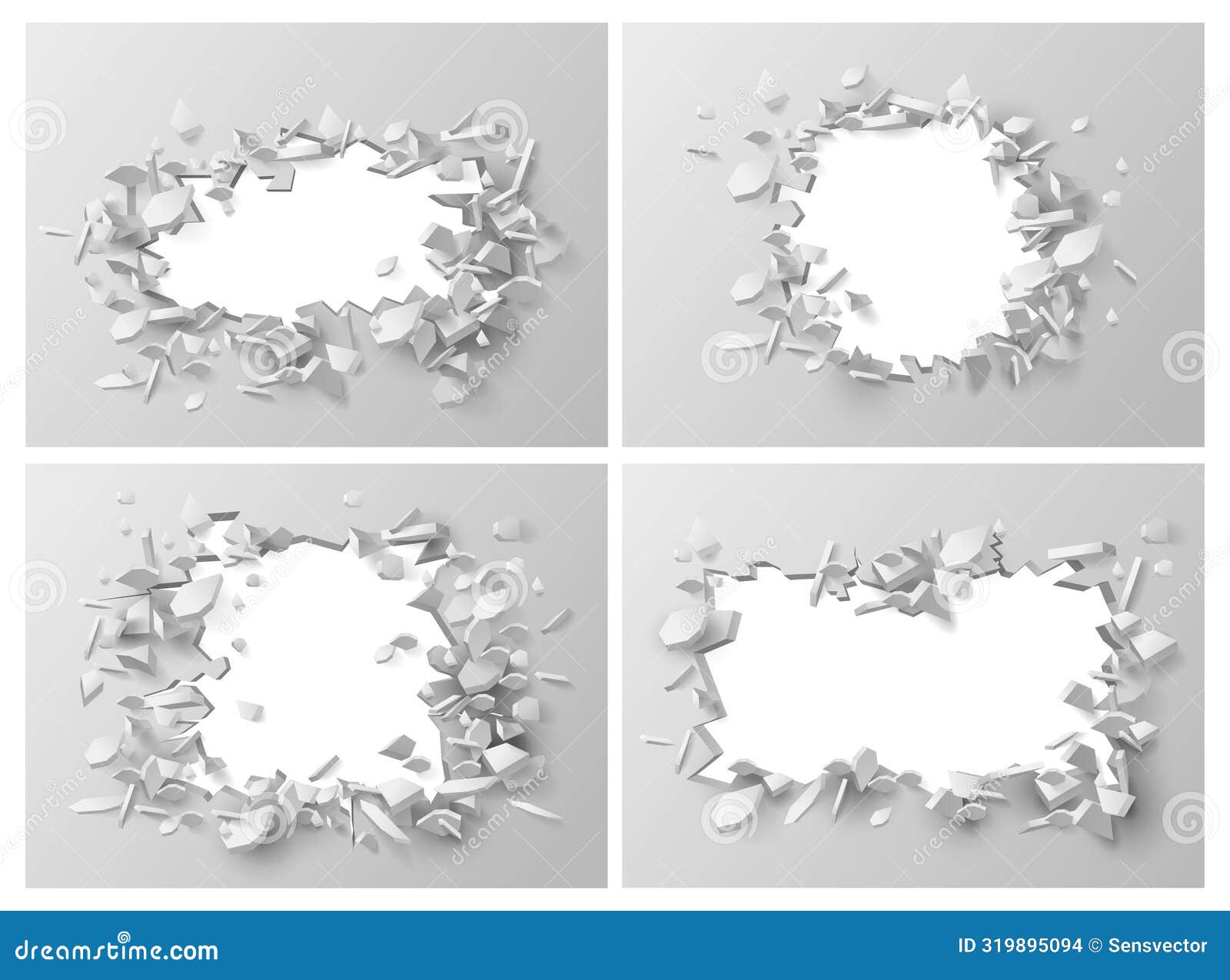 Wall Break Revealing Blank Copy Space Stock Vector - Illustration of ...