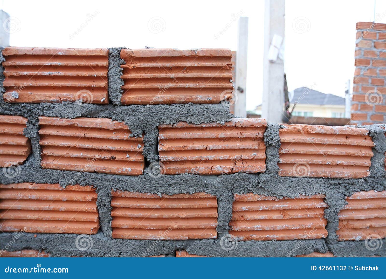 Wall brick of building stock photo. Image of modern, development - 42661132