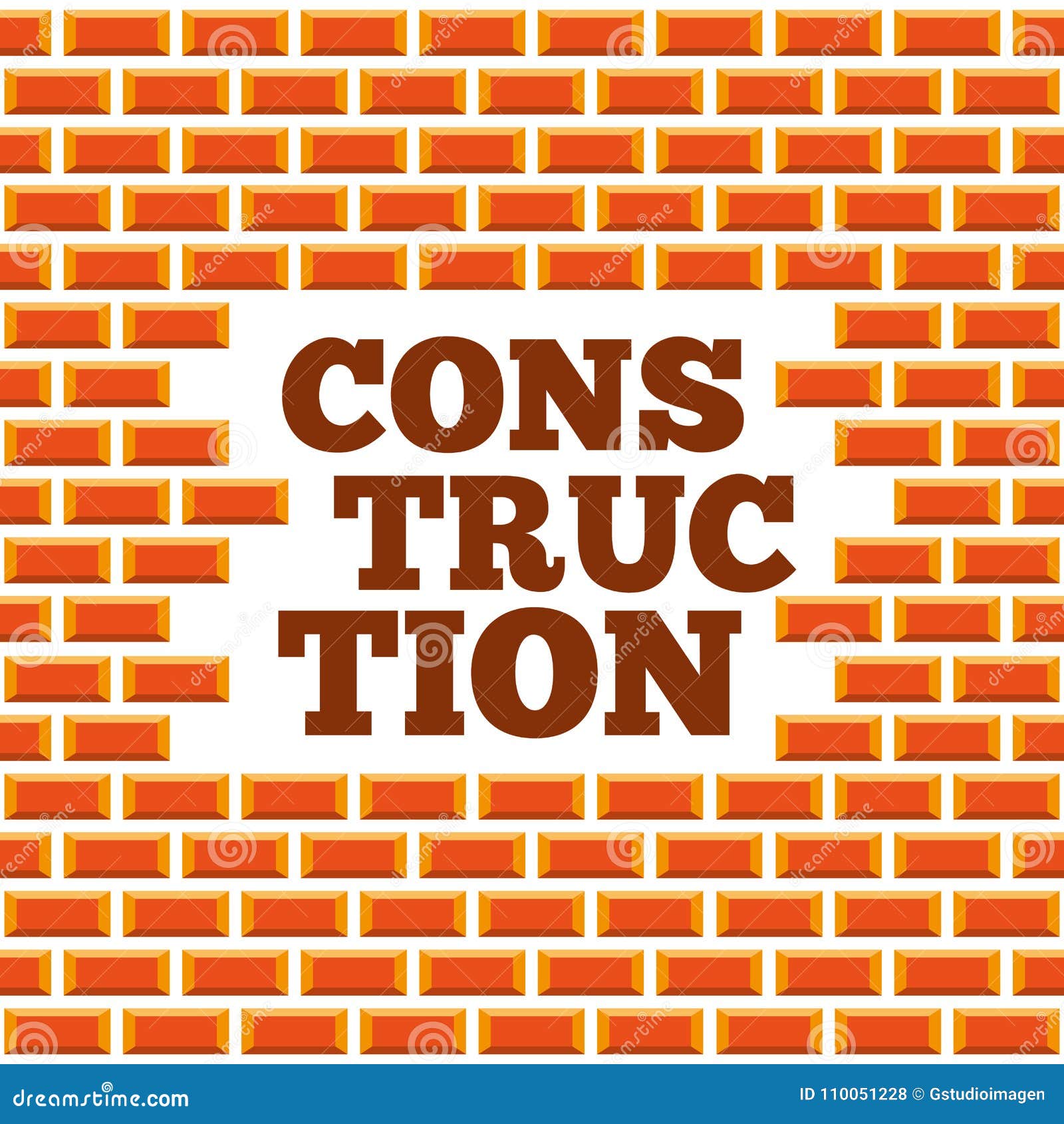 Wall Brick Construction Lettering Structure Stock Vector - Illustration ...