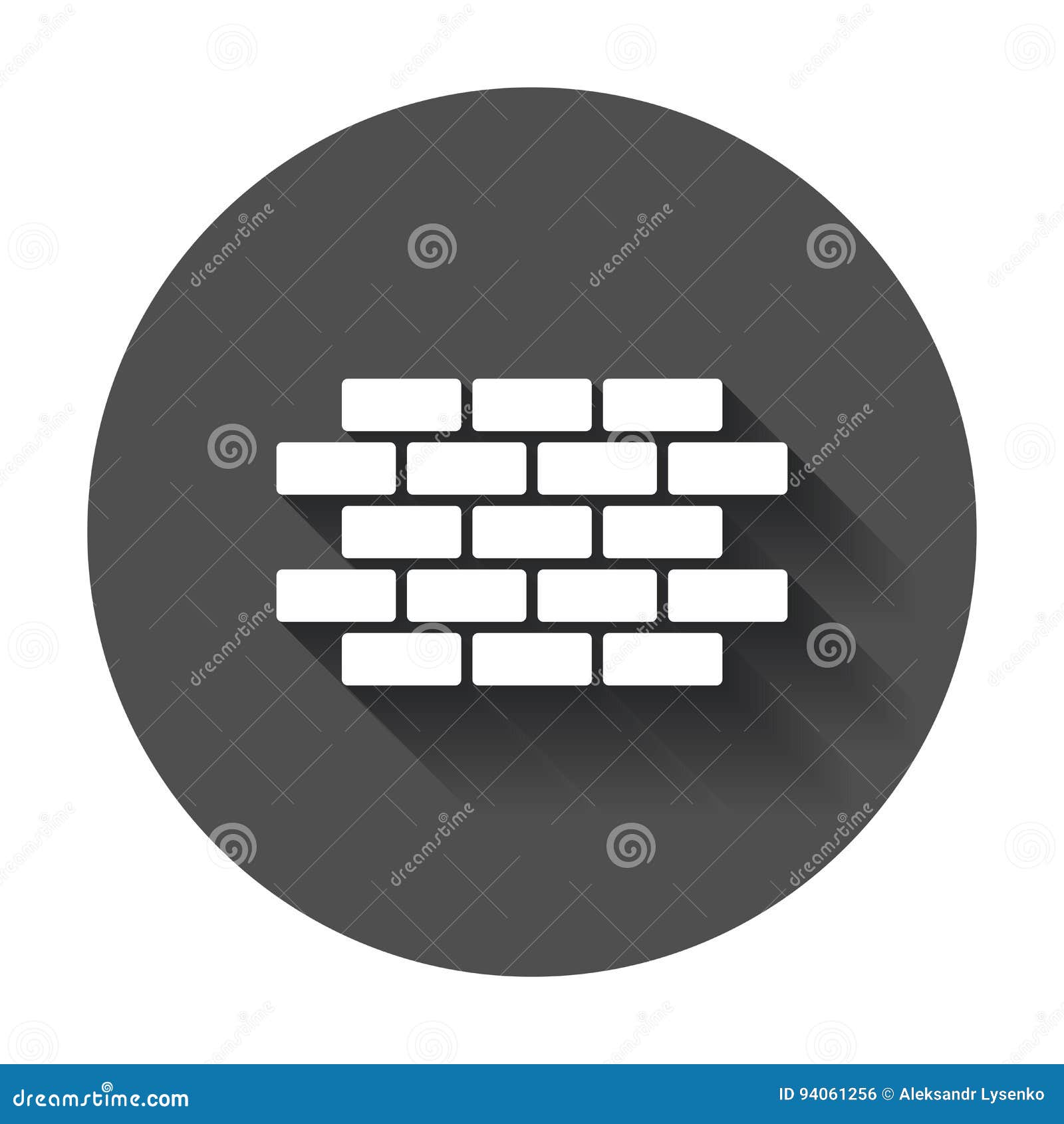 Wall Brick Icon in Flat Style. Stock Vector - Illustration of cement ...