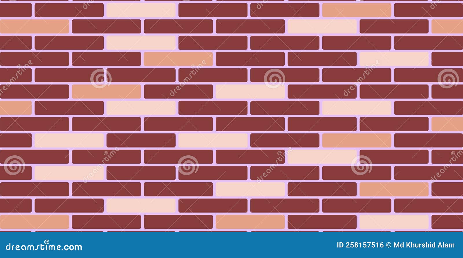 Wall Brick Pattern Background Vector. White Red and Gray Color Brick ...