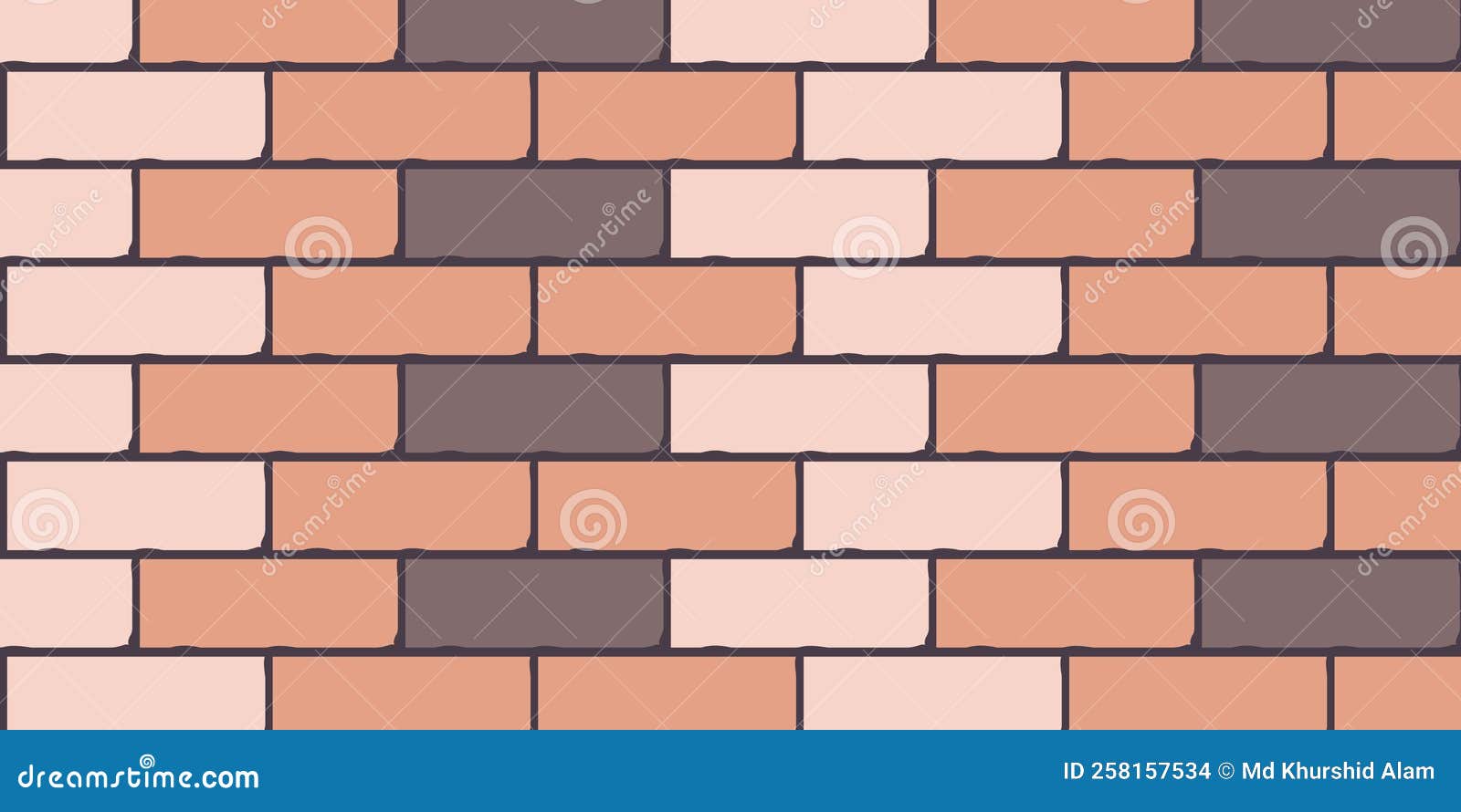 Wall Brick Pattern Background Vector. White Red and Gray Color Brick ...