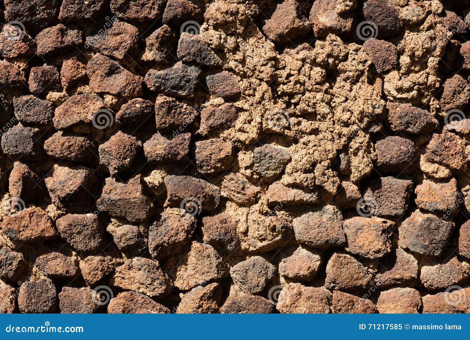 Wall of Brick, Tuff and Stone. Stock Image - Image of cement, front ...