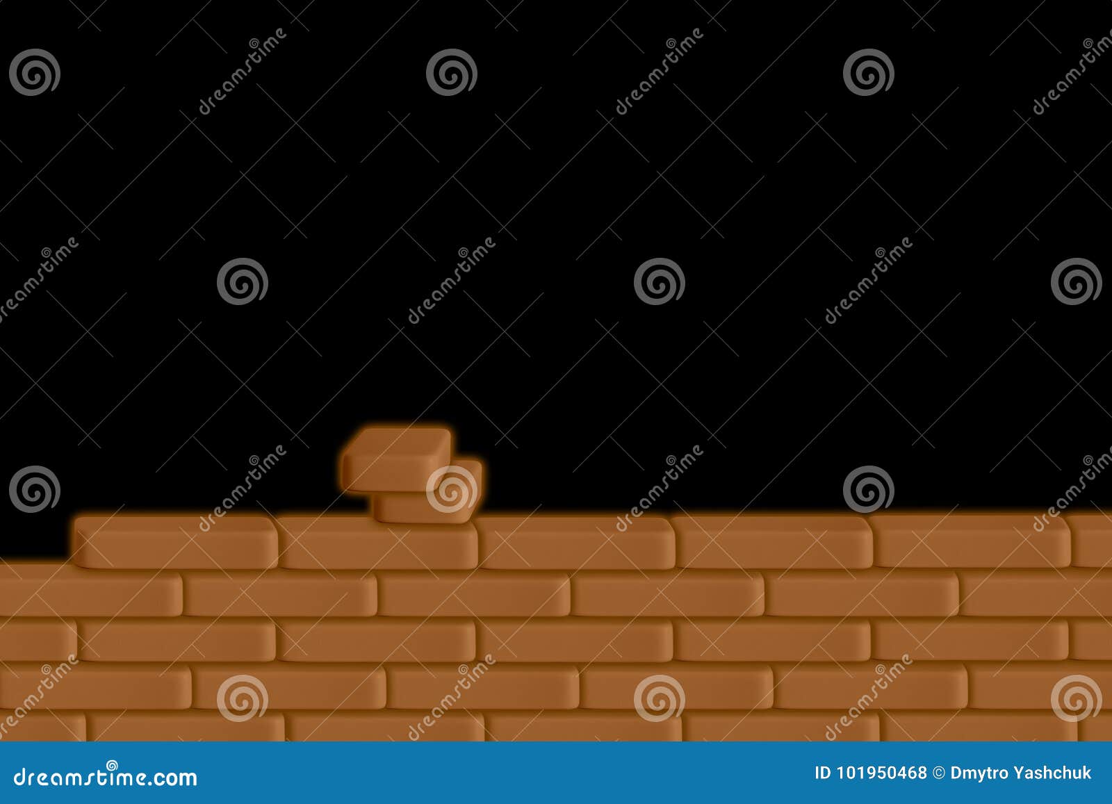 Wall of bricks. Crashed stock illustration. Illustration of brown ...
