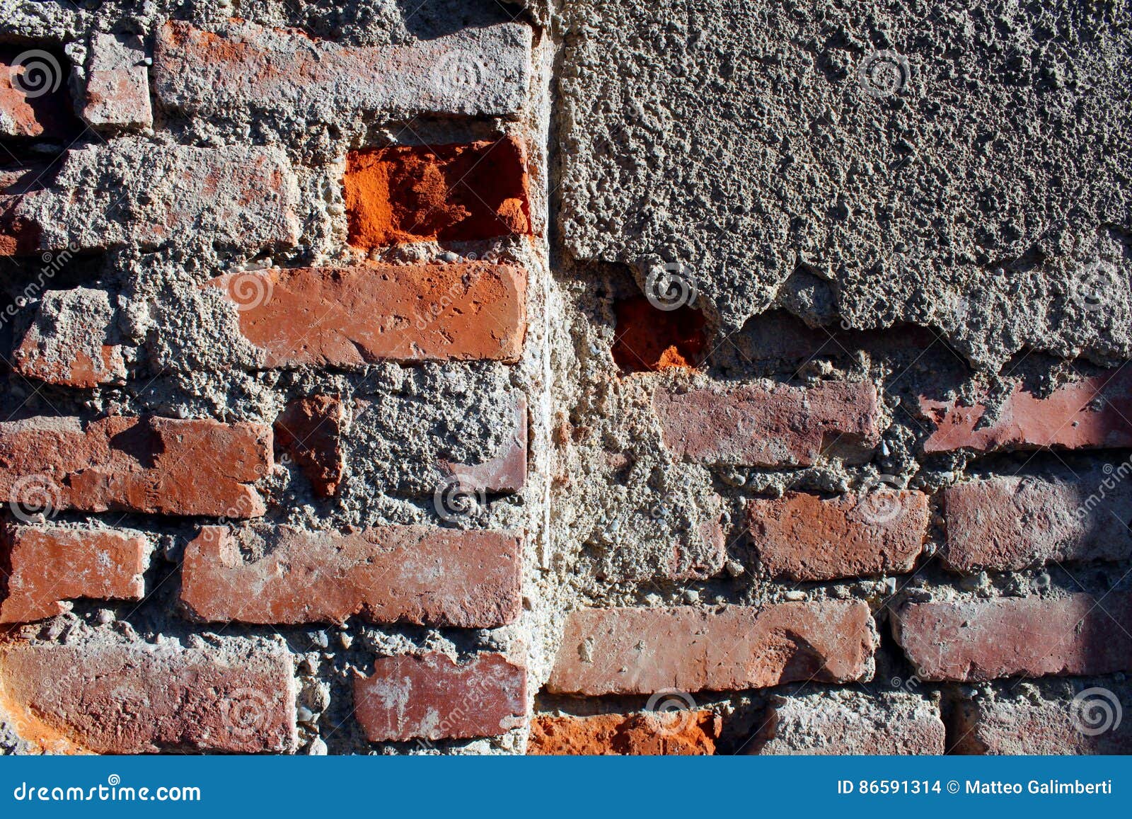 Wall of bricks and mortar stock photo. Image of texture - 86591314