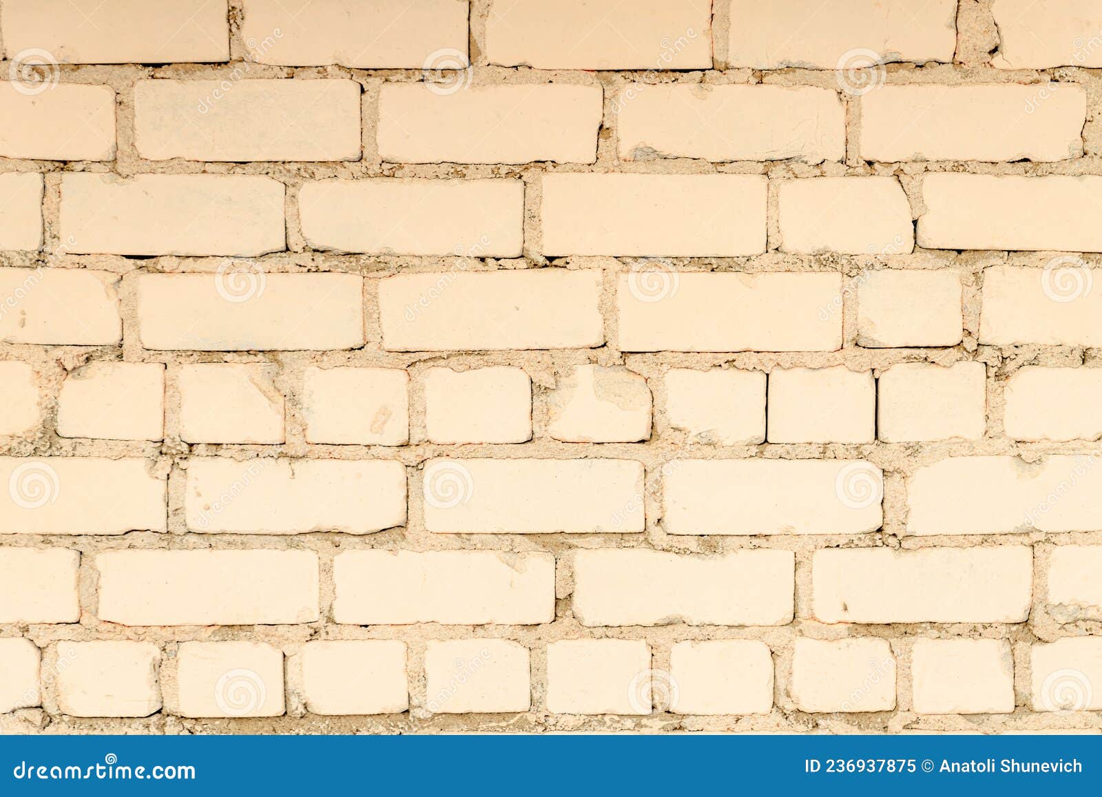 Wall of Bricks Painted with a Pale Peach Paint Texture of Masonry ...