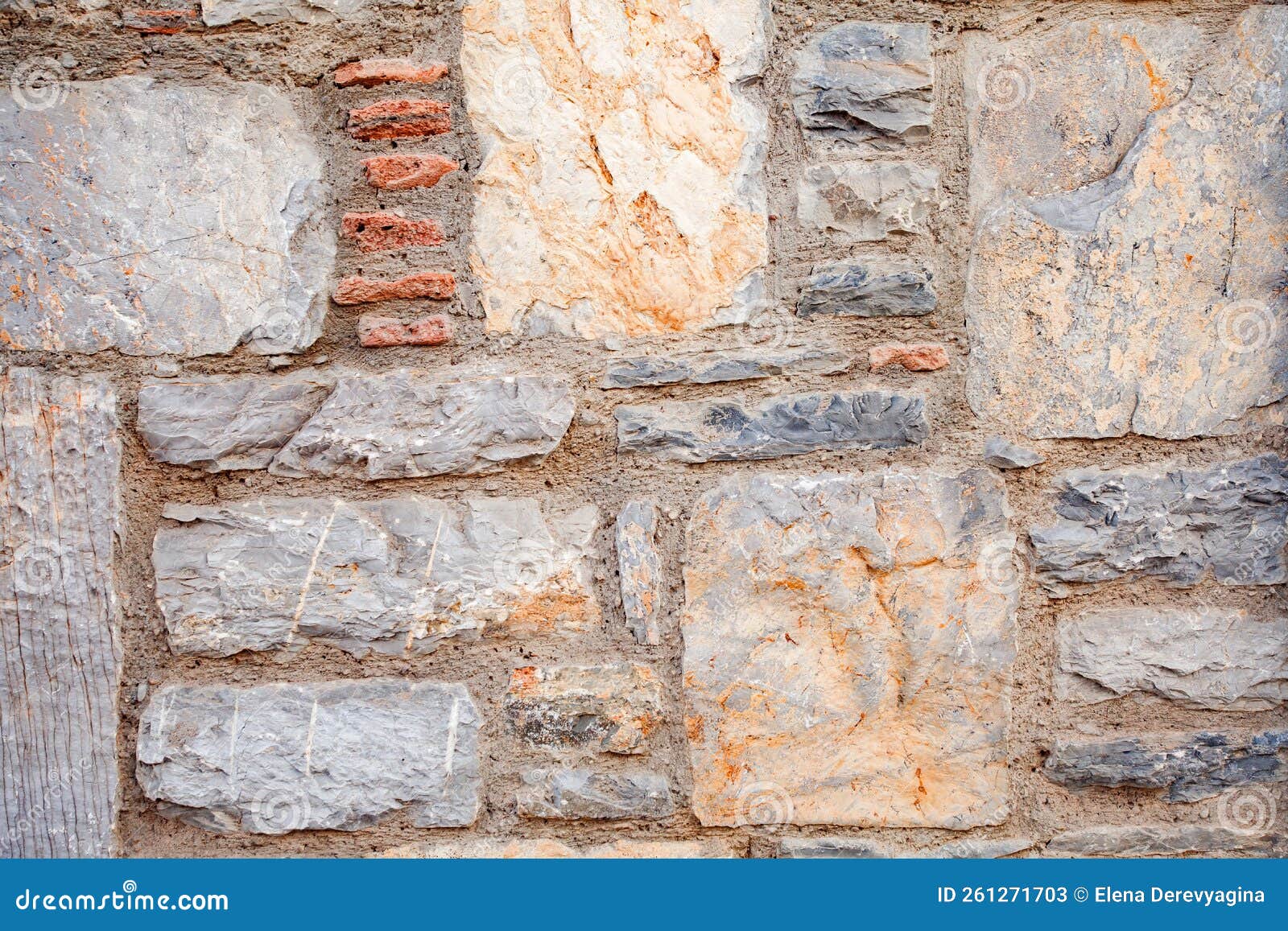 Wall from Bricks, Rectangular and Square Stones, Texture of Brown ...