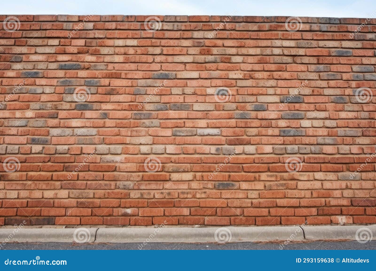 Wall of Bricks in a Straight Line Stock Photo - Image of architectural ...