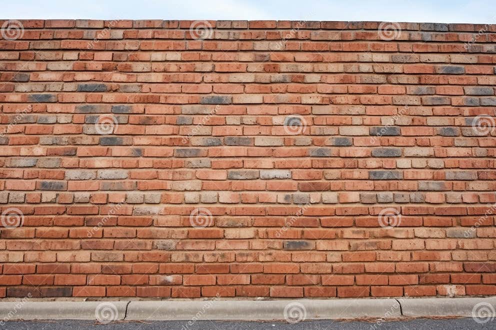Wall of Bricks in a Straight Line Stock Photo - Image of architectural ...