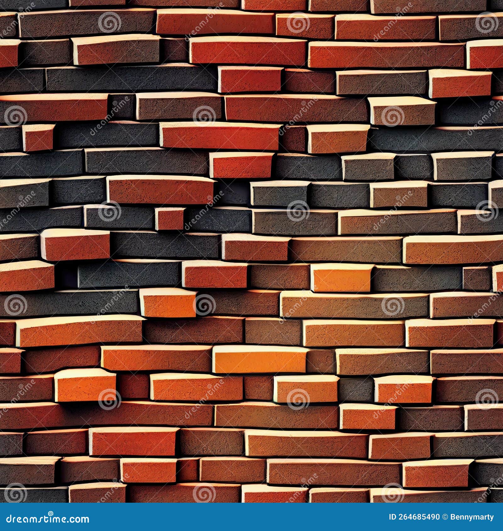 Wall of Bricks Texture TILE Stock Illustration - Illustration of design ...