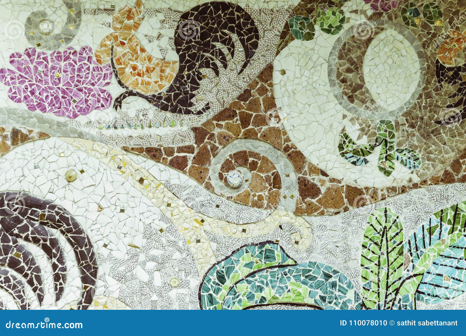 Wall with Broken Ceramic Plates Fragments Stock Photo - Image of ...