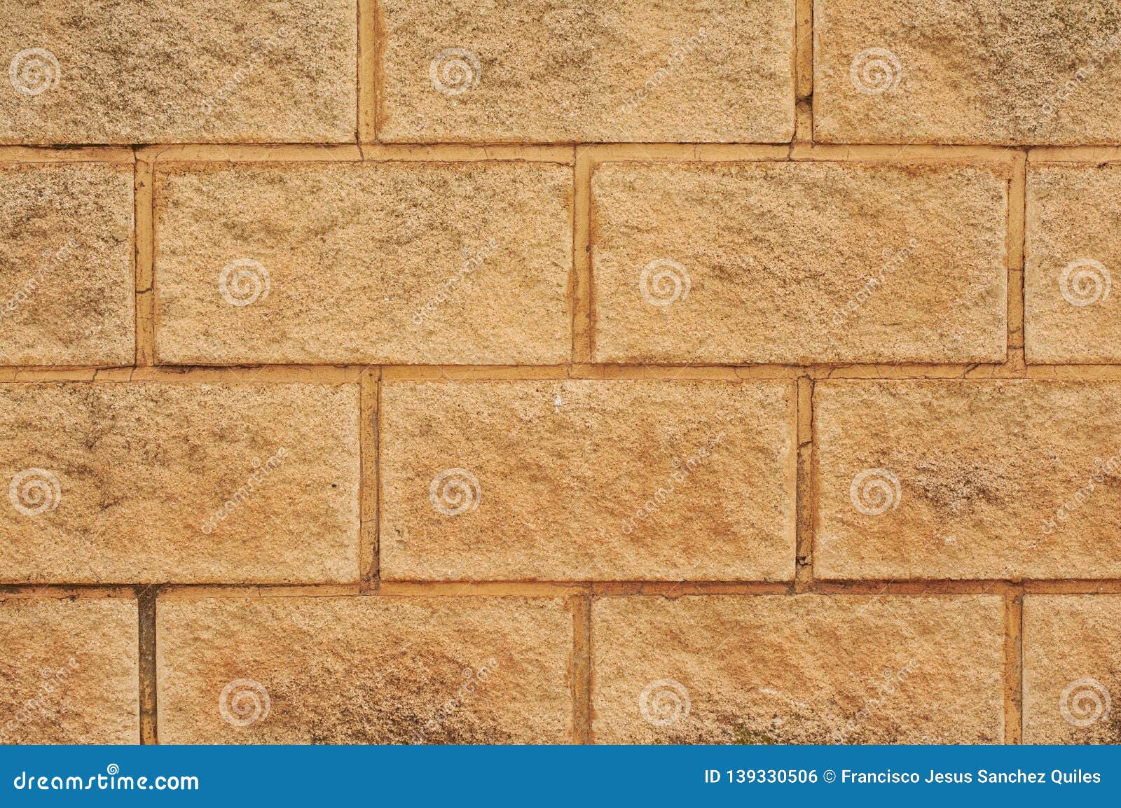 Wall of Brown Concrete Blocks Stock Photo - Image of material, backdrop ...
