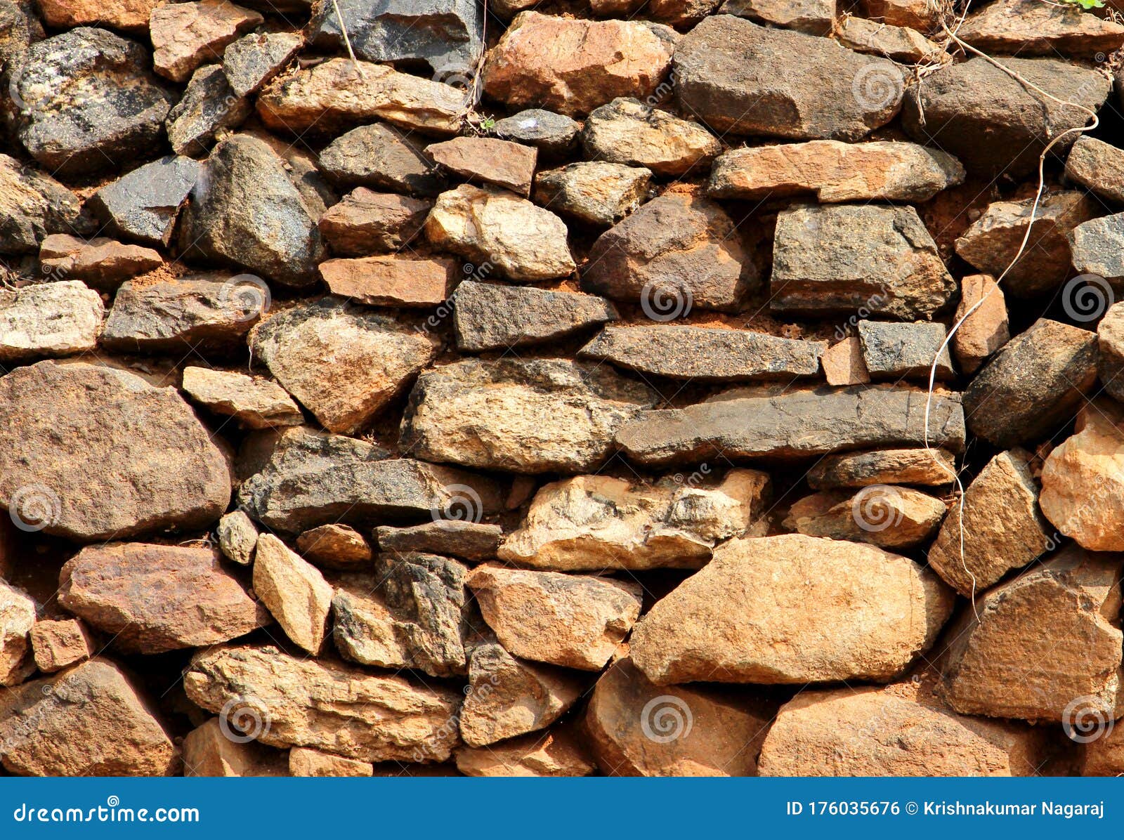 Wall Build with Multiple Stones Stock Photo - Image of shapes, multiple ...