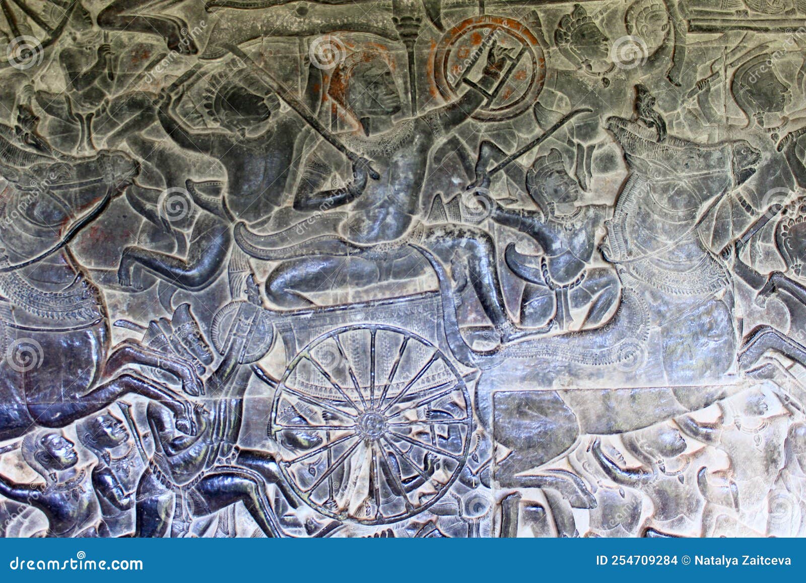 Wall Builder, Sculptures in a Temple Complex Angkor Wat in Siem Reap ...