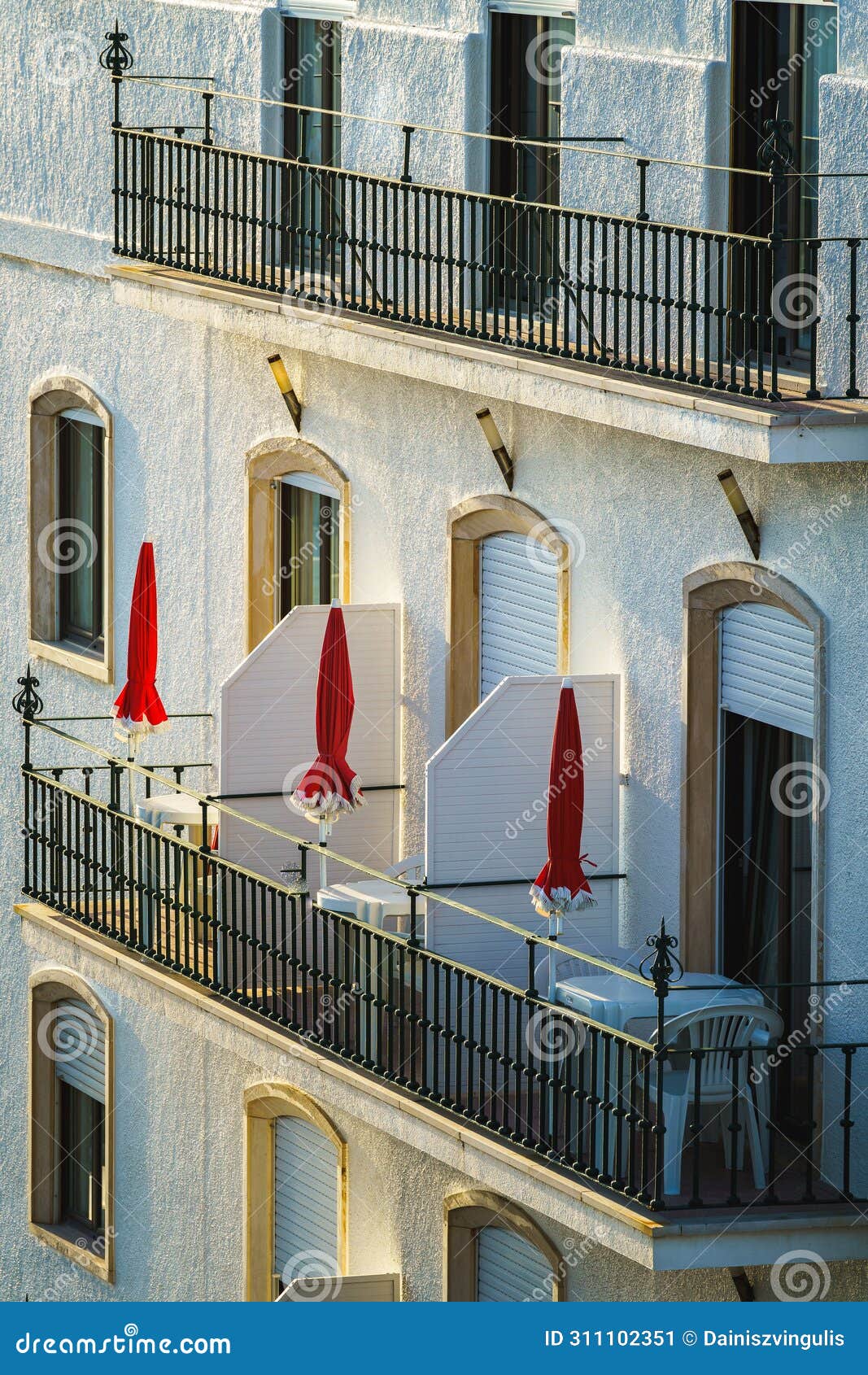 Three Doors with an Exit To this Balcony Stock Image - Image of homes ...