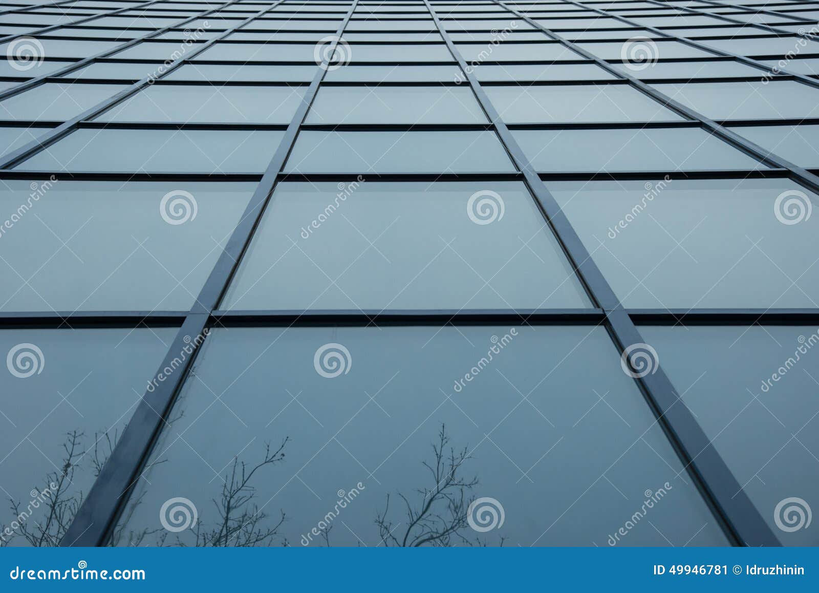 A Wall of a Building of Blue Glass Square Windows Stock Image - Image ...