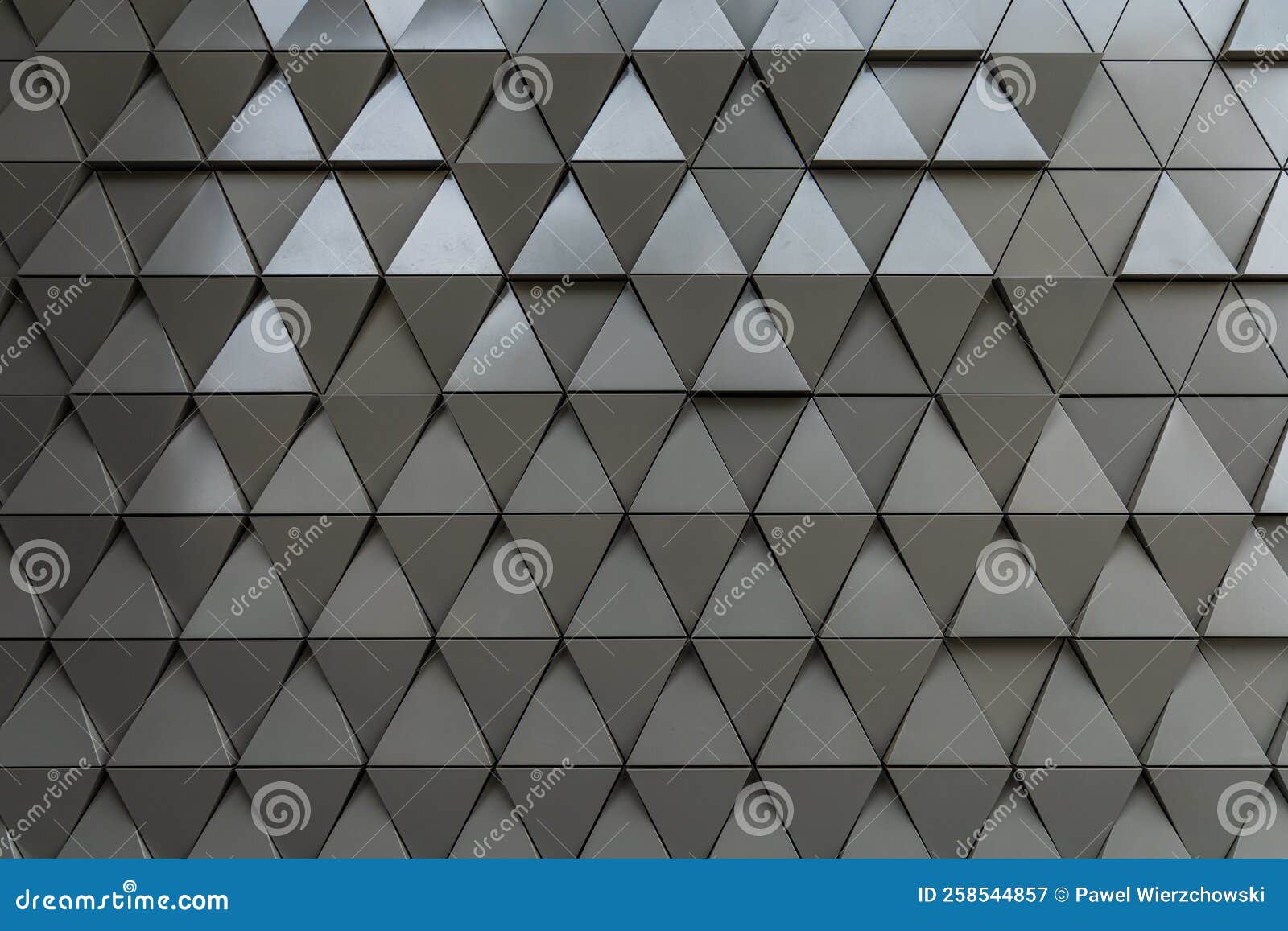 Wall of Building Full of Shiny Steel Grey Triangles Editorial ...