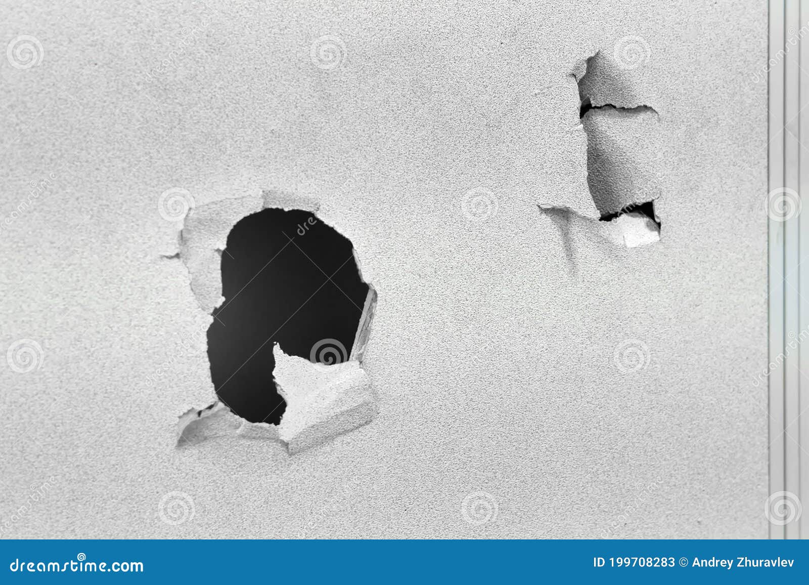 Wall of a Building Punched through by a Hand Fist Stock Image - Image ...