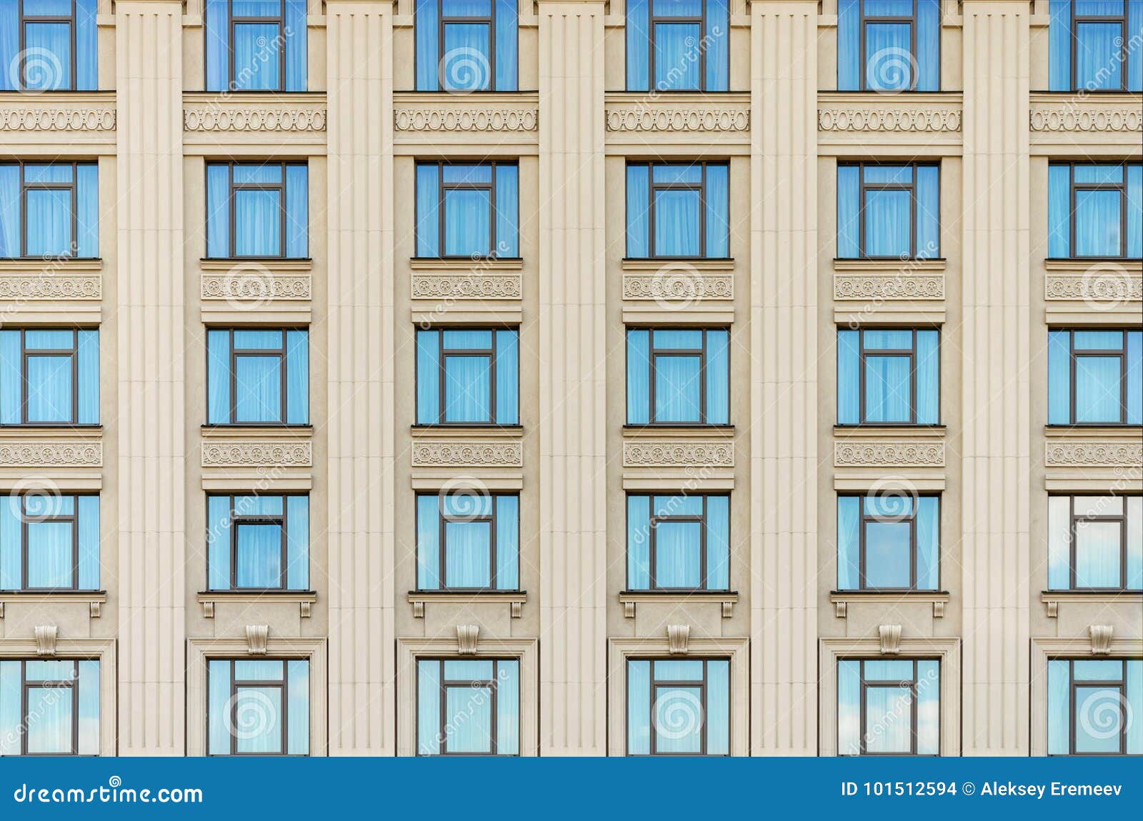 Wall of a Building with Windows Stock Photo - Image of finance, flats ...