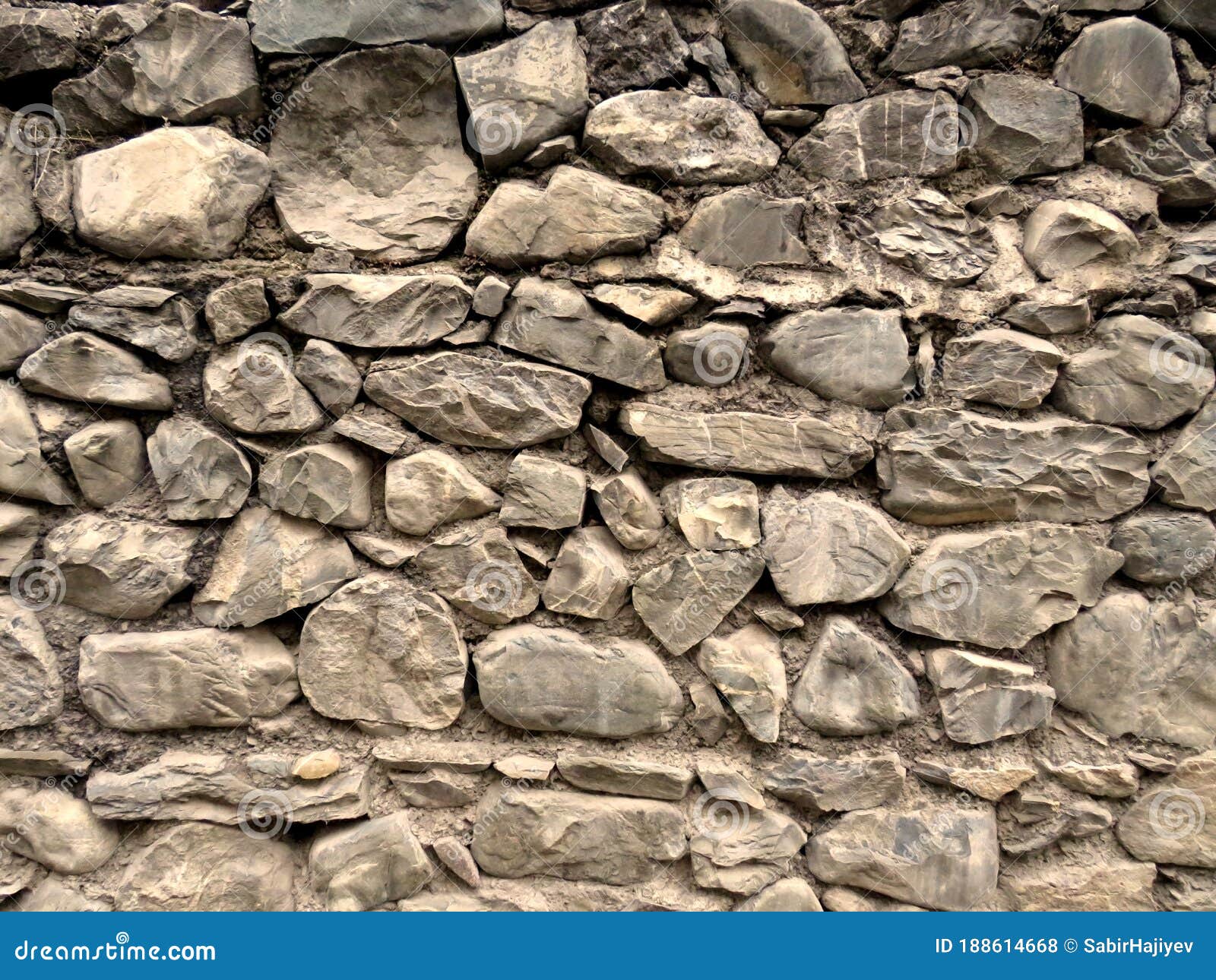 Wall Built from River Stones. Stock Photo - Image of build, stones ...