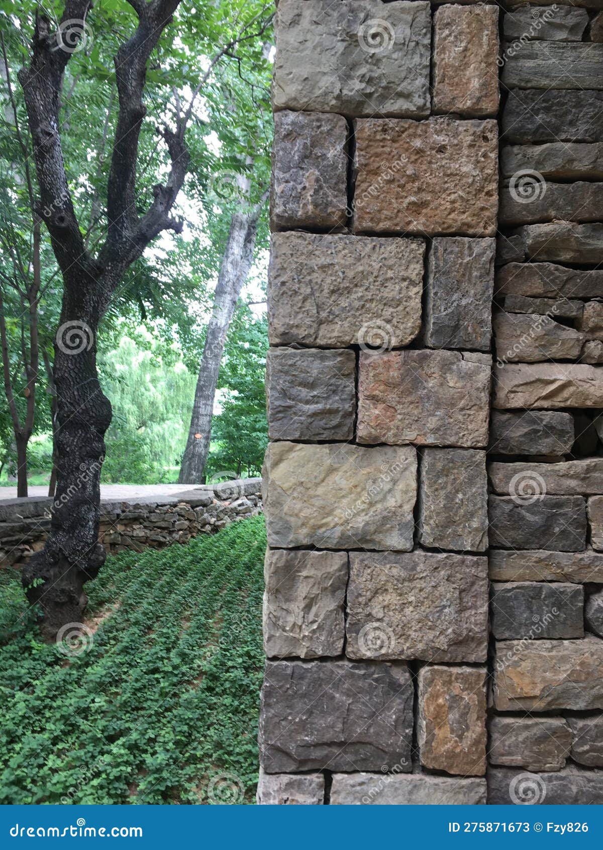The Wall Built with Stones is Very Solid and Sturdy Stock Image - Image ...