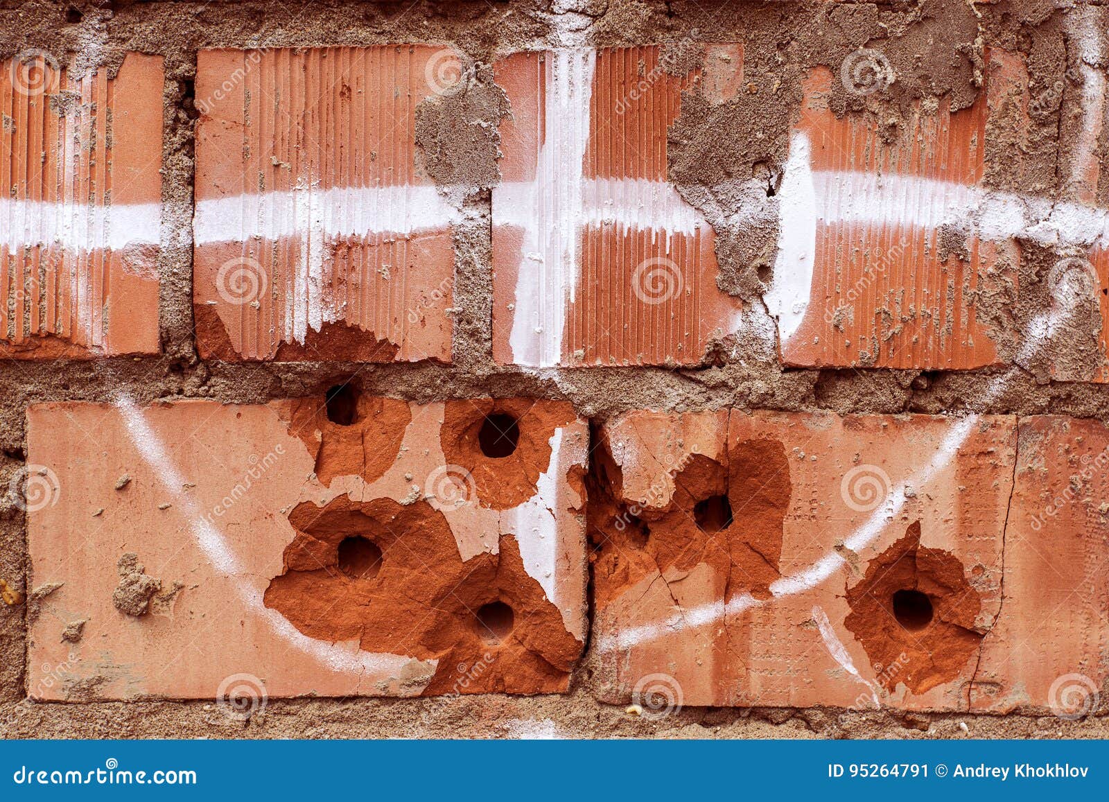 Wall with bullet damage stock image. Image of devastation - 95264791