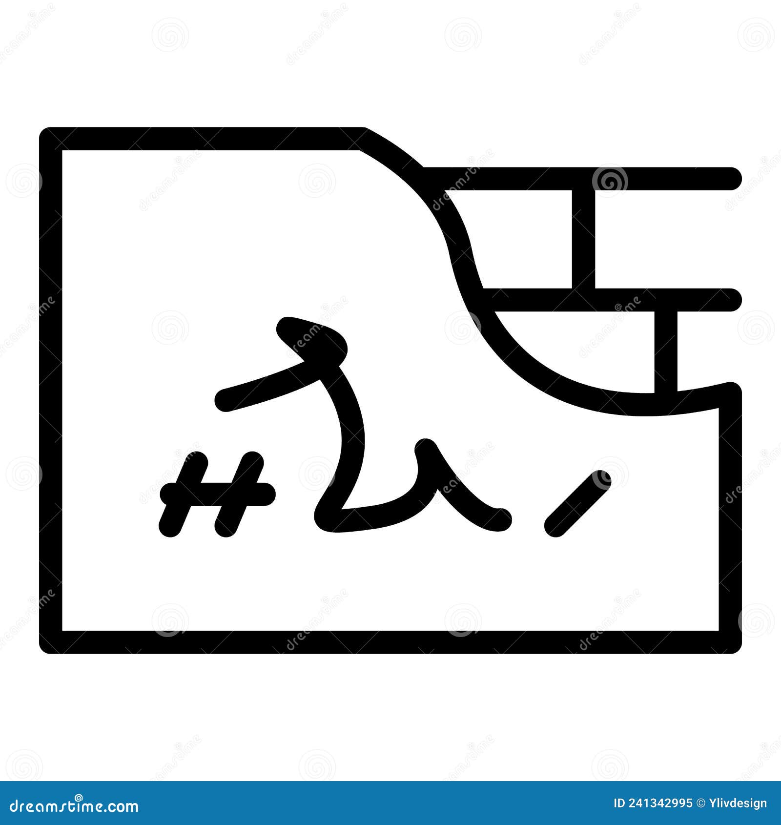 Wall Bully Drawn Icon Outline Vector. Student Abuse Stock Vector ...