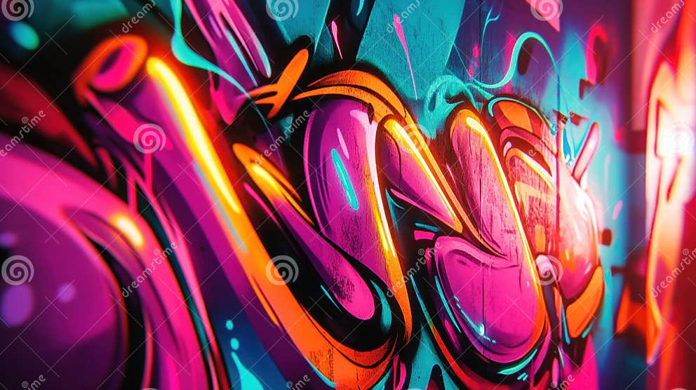 A Wall with a Bunch of Graffiti on it Stock Illustration - Illustration ...