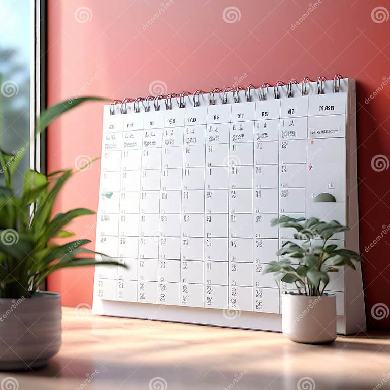 A Wall Calendar with a Built in Mini Relaxation Techniques Fo Stock ...