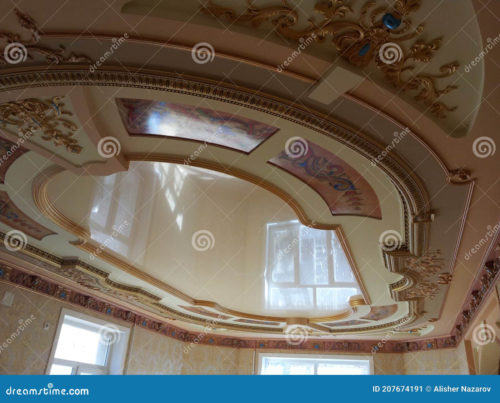 Wall and Ceiling Decoration, Finishing Works Stock Image - Image of ...