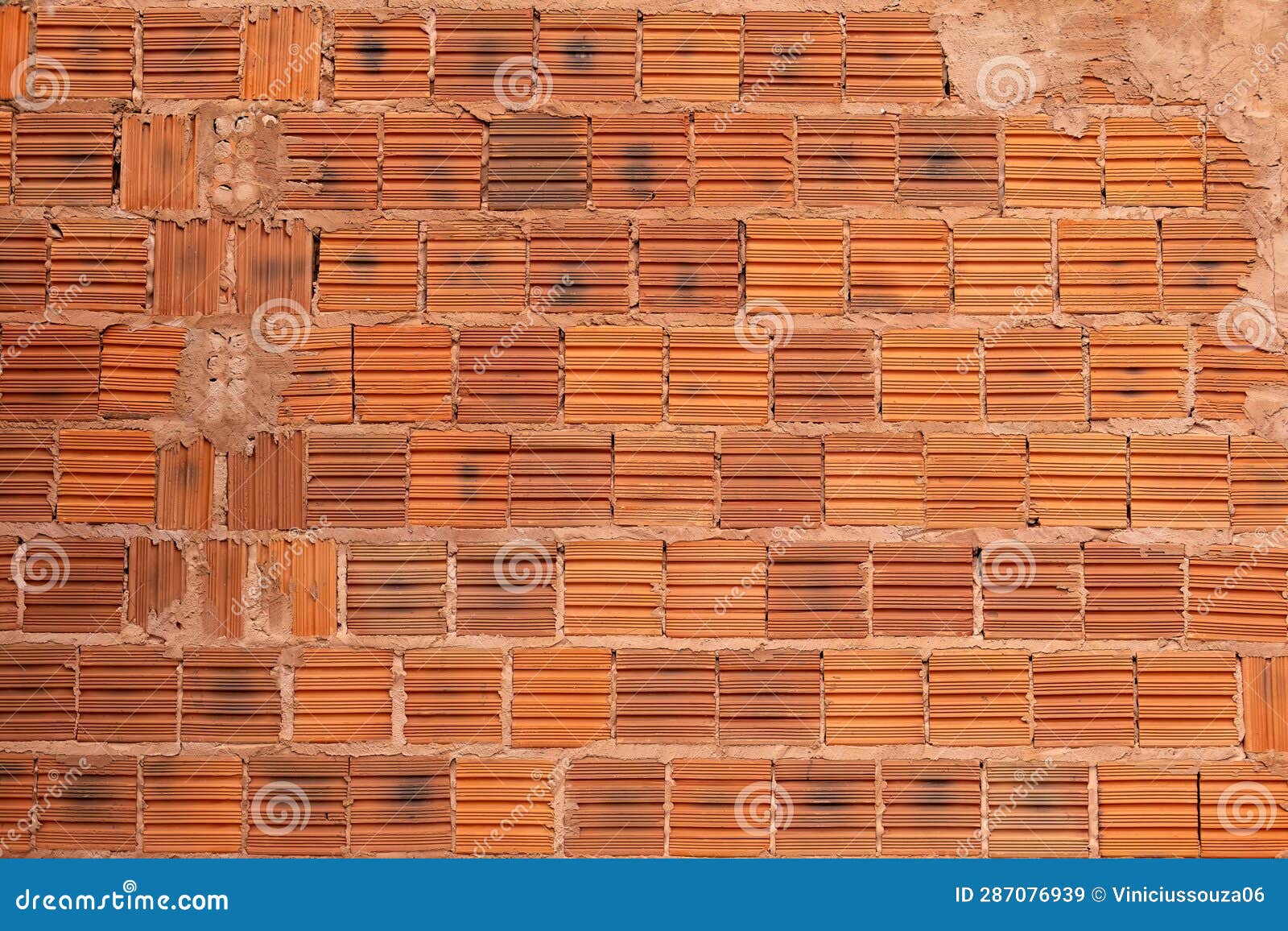 Wall of Ceramic Brick Blocks Stock Image - Image of construction, urban ...