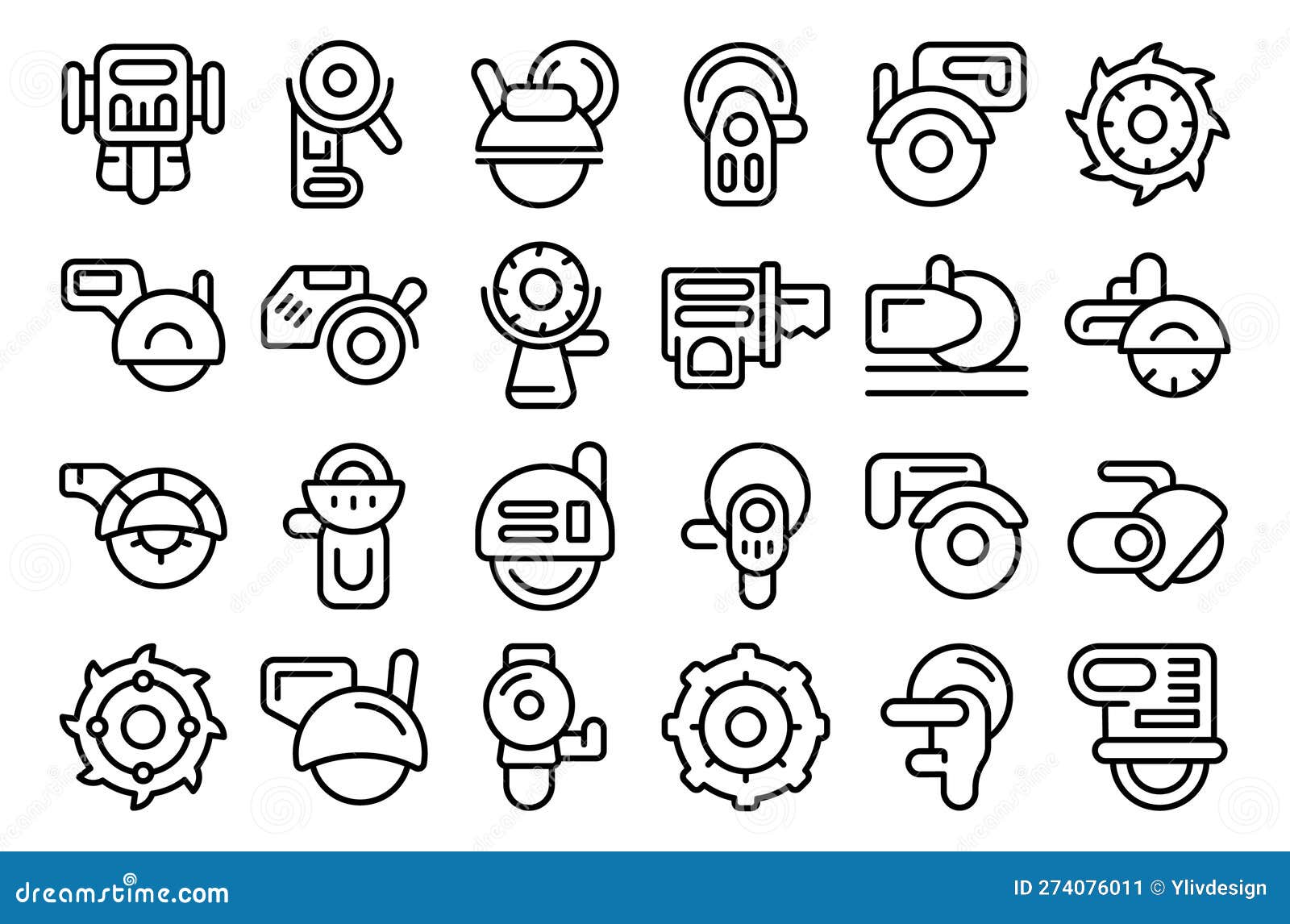 Wall Chaser Icons Set Outline Vector. Construction Building ...
