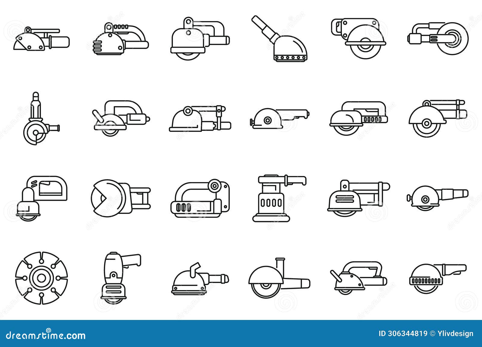 Wall Chaser Icons Set Outline Vector. Construction Building ...