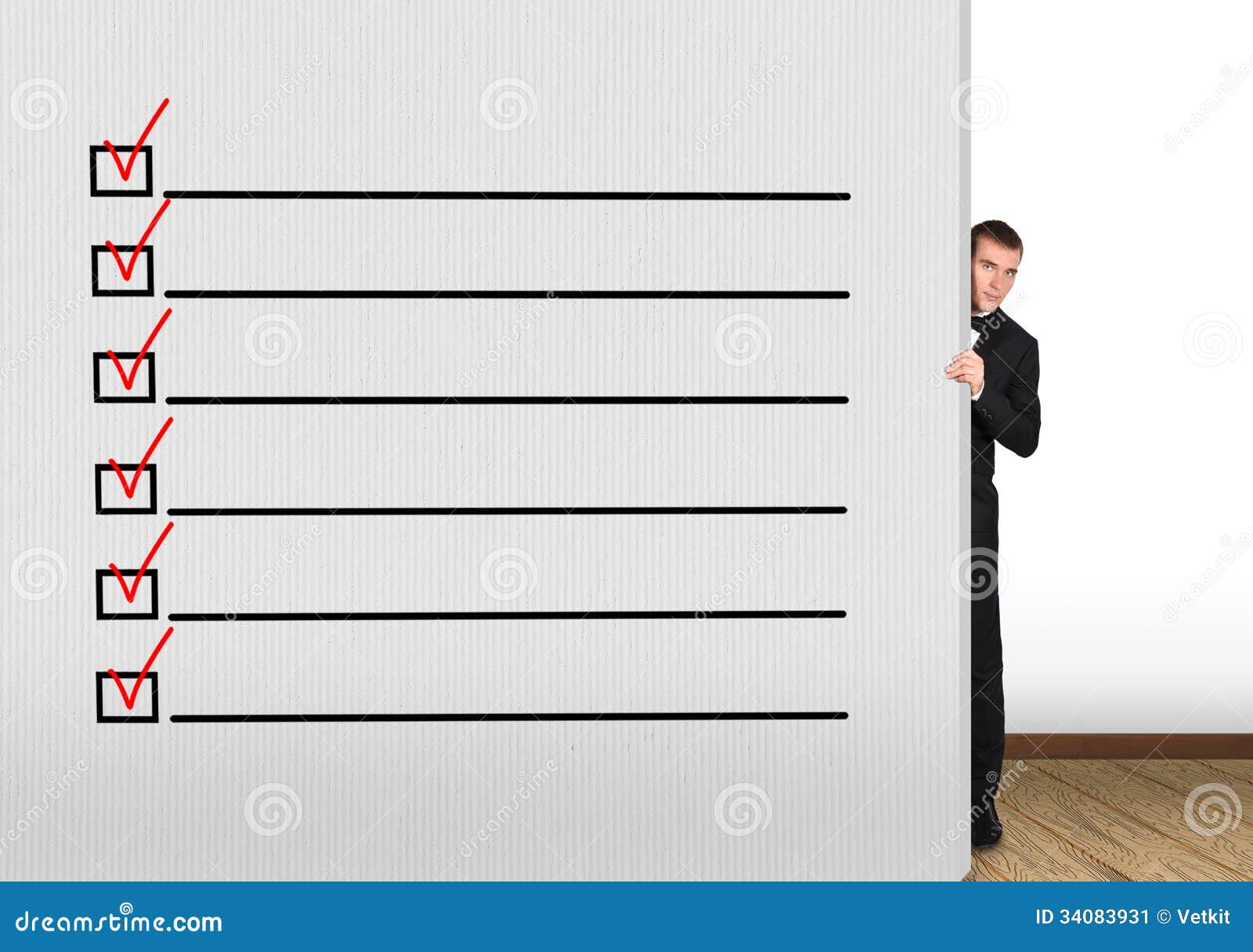 Wall with checklist stock image. Image of application - 34083931