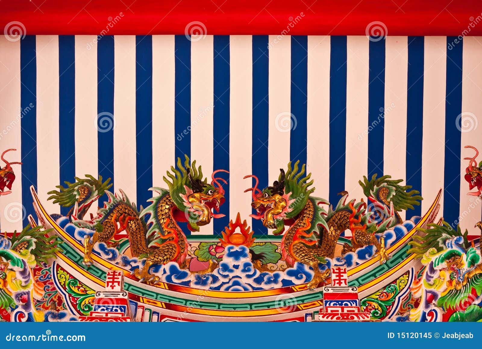 On the Wall in Chinese Temple Stock Image - Image of asia, blue: 15120145