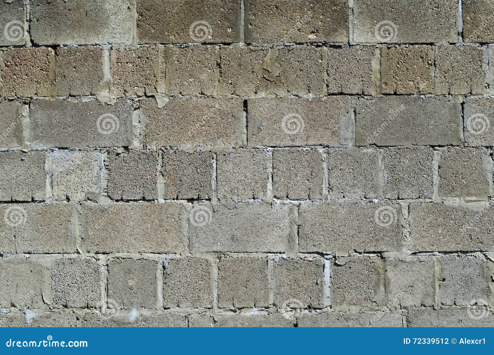 The wall of cinder block. stock photo. Image of obsolete - 72339512